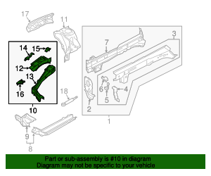 2015-2017 Subaru Apron Assembly 51609AL00A9P | QuirkParts