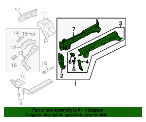 2015-2019 Subaru Lower Rail Assembly - Driver's Side (LH) 51620AL01A9P ...