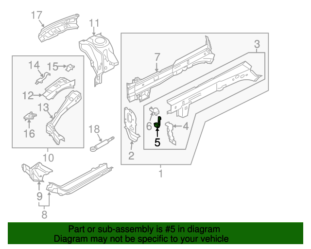 2015-2019 Subaru Bumper Bracket - Driver's Side (LH) 51649AL01A9P ...