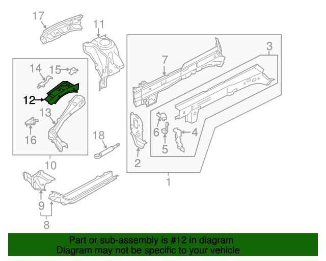 2015-2019 Subaru Apron Panel 51620AL04A9P | Subaru Online Parts Store