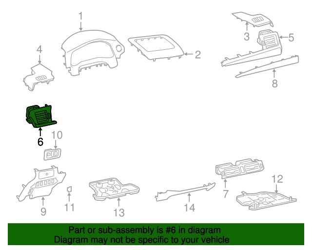 2011-2013 Lexus CT200h Vent Grille 55650-76010-C0 | OEM Parts Online