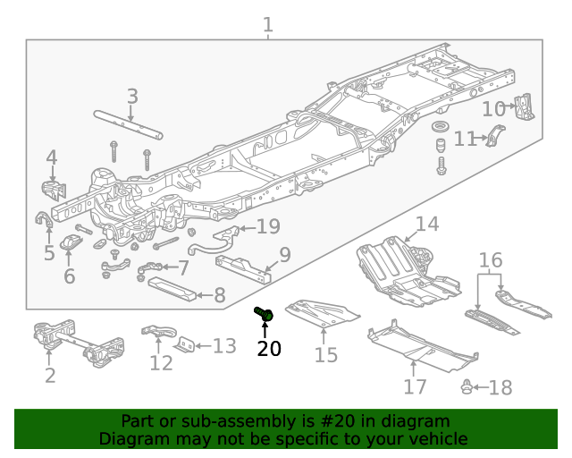 2015-2019 GM M14x2x87 Front Crossmember Bolt 11548233 | TascaParts.com