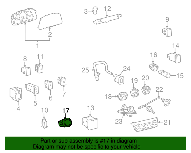 89611-42012 - Power Switch - 2014-2021 Toyota | OEM Genuine Parts