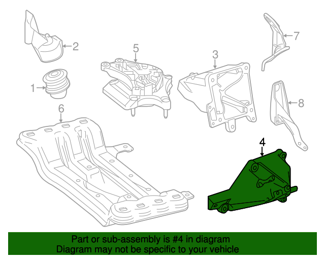 278-223-61-04 - Engine Mount Bracket 2011-2018 Mercedes-Benz ...