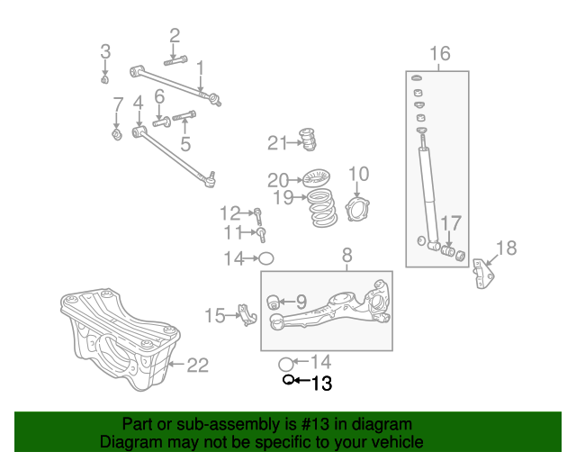 1996-2005 Toyota RAV4 Plate, Rear Suspension Toe Adjust, No. 2 48452 ...
