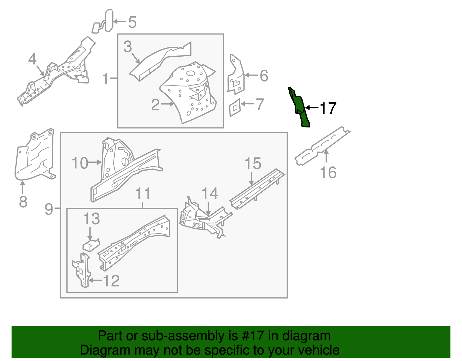 2016-2023 Nissan Maxima Rail Reinforced 67418-3TA0A | Hoffman Nissan Parts
