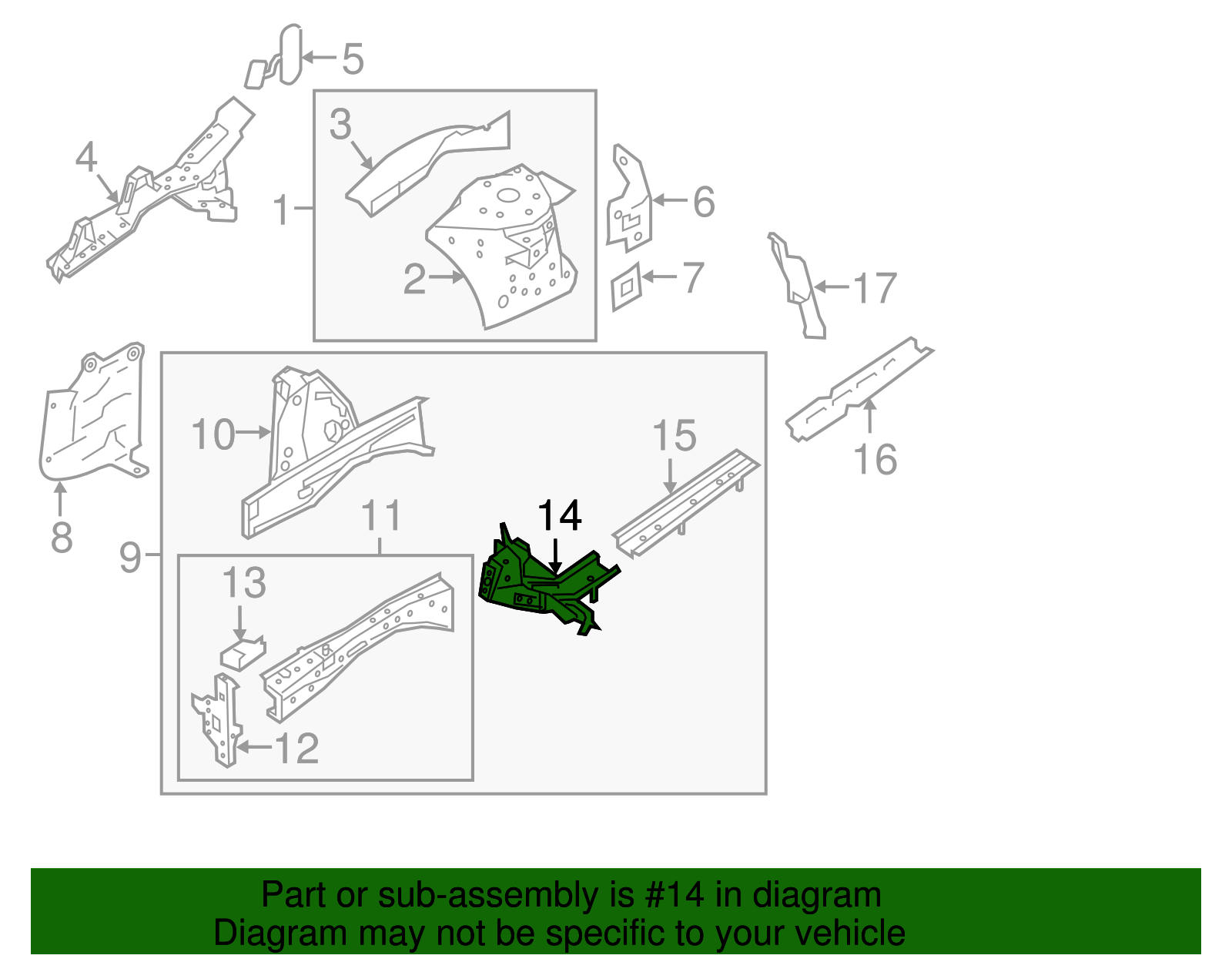 2017-2023 Nissan Side Member Extension G5171-3TAAD | Nissan RVA