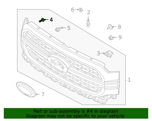 Genuine OEM Ford Part - Grille Screw W506943-S450B | Genuine OEM Ford ...