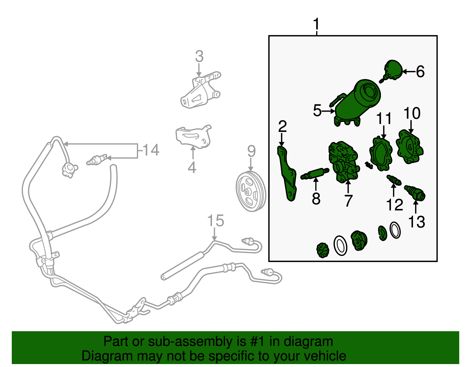 Genuine Toyota Power Steering Pump part# 44320-04052 for 1996-2004 ...
