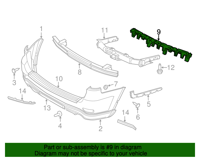 2011-2019 Mopar Bumper Impact Absorber 57010724AE | TascaParts.com