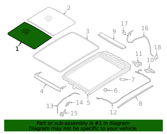 2019-2022 Subaru Ascent OEM NEW 2019-2020 Subaru Ascent Sunroof Glass ...