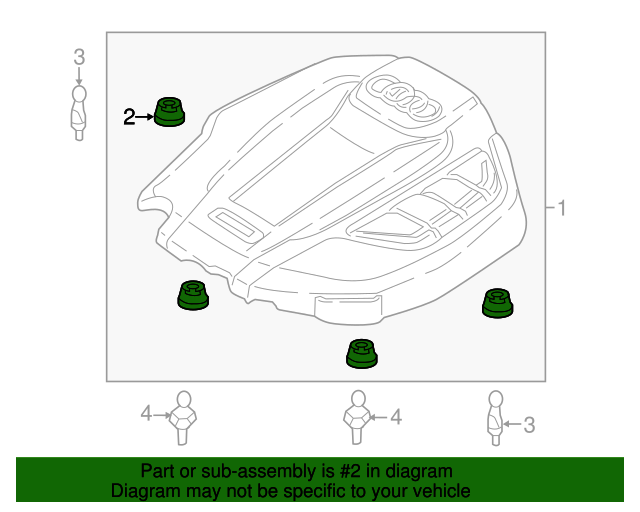 06J-103-226-A - Engine Cover Mounting Bushing 2009-2023 Audi | Audi OEM ...