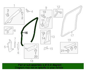 2011-2017 Honda Odyssey Door Opening Trim 72355-TK8-A01 ...