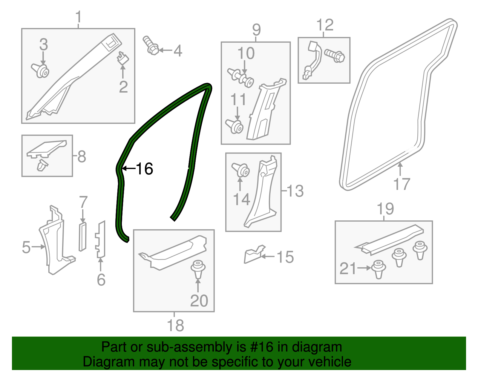 72355-TK8-A01 - Opening Trim 2011-2017 Honda Odyssey | Honda Parts Online