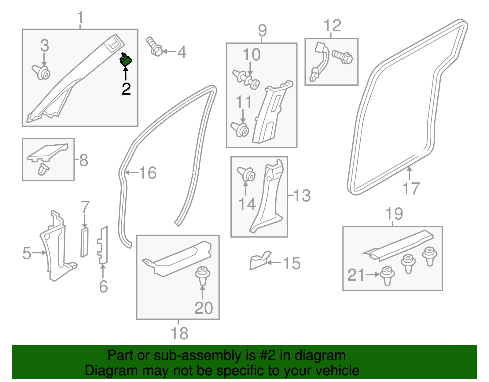 84103-TK8-A01ZB - Windshield Pillar Trim Cap | Genuine Honda Parts