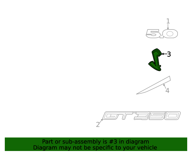 2020-2022 Ford Mustang Nameplate KR3Z-16098-AA | OEM Parts Online