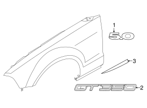 2016-2020 Ford Mustang Nameplate - Driver's Side (LH) GR3Z-16228-B ...