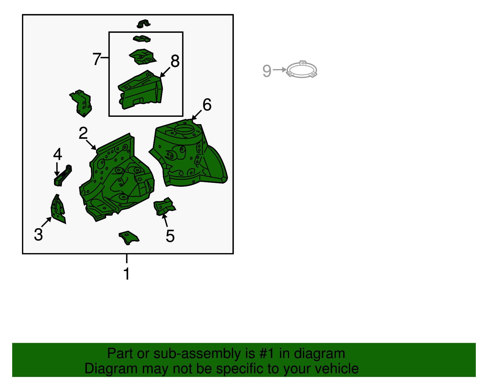 2009-2013 Toyota Corolla Apron Assembly 53702-02151 | Toyota Parts Center