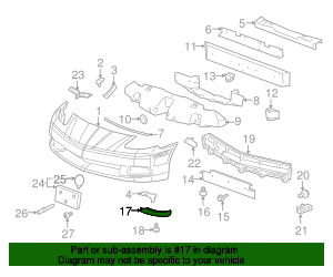 2005-2013 Chevrolet Corvette Passenger Side Front Bumper Outer Valance ...