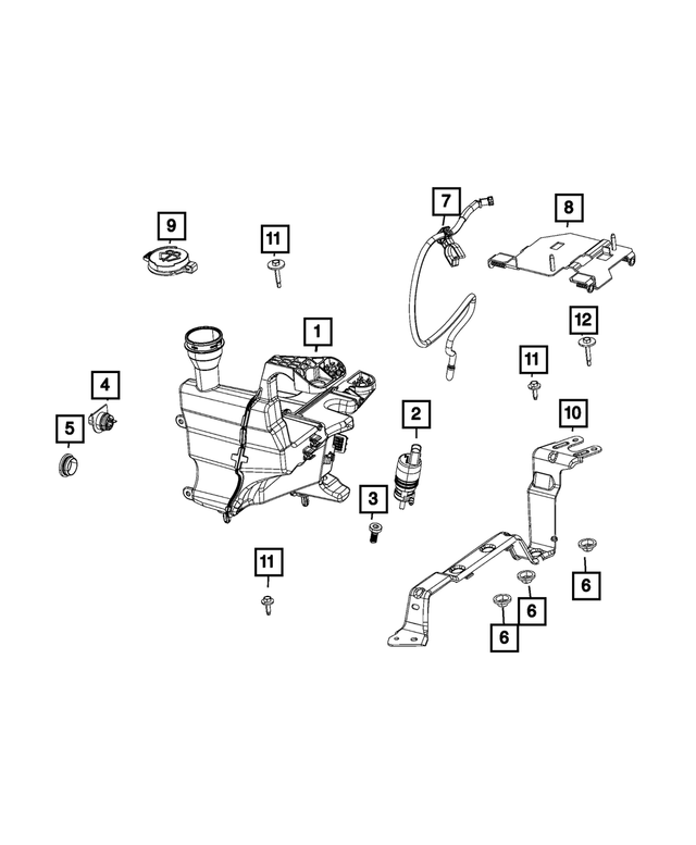 68398501AA - Washer Reservoir Bracket 2022-2023 Jeep Wrangler ...