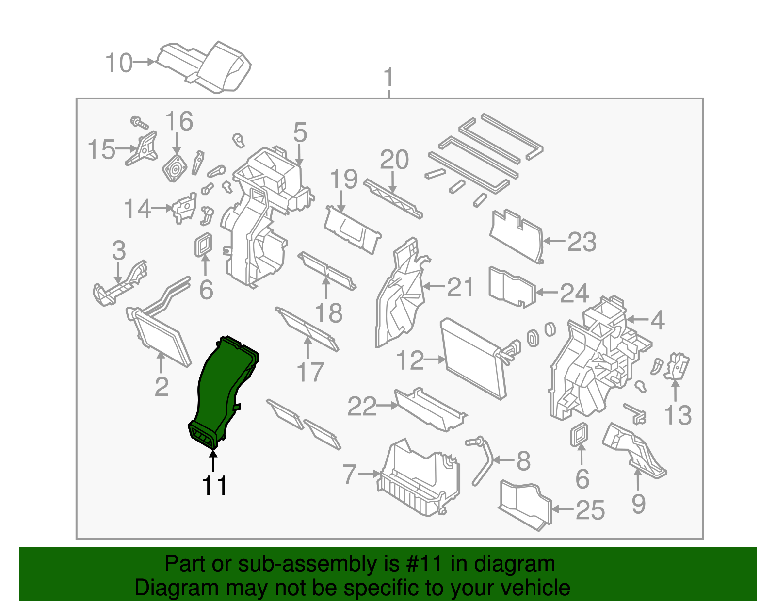 97208-1U000 - Center Duct 2011-2015 Kia Sorento | Kia.Parts Store