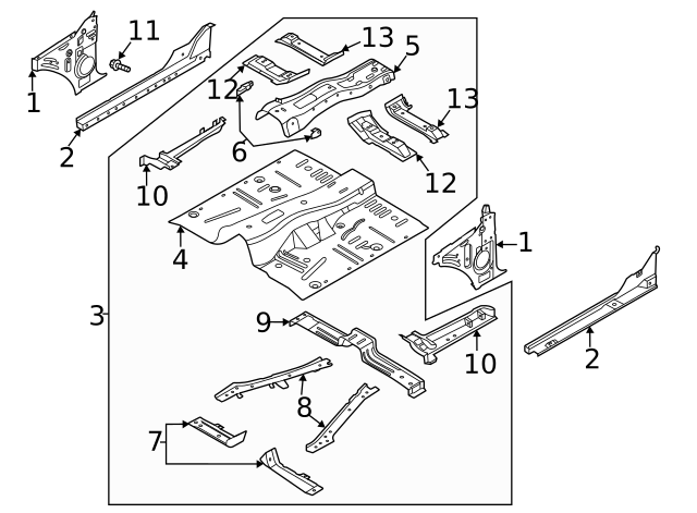 MB3Z-6110124-A - Rear Rail Assembly 2021-2024 Ford Bronco ...