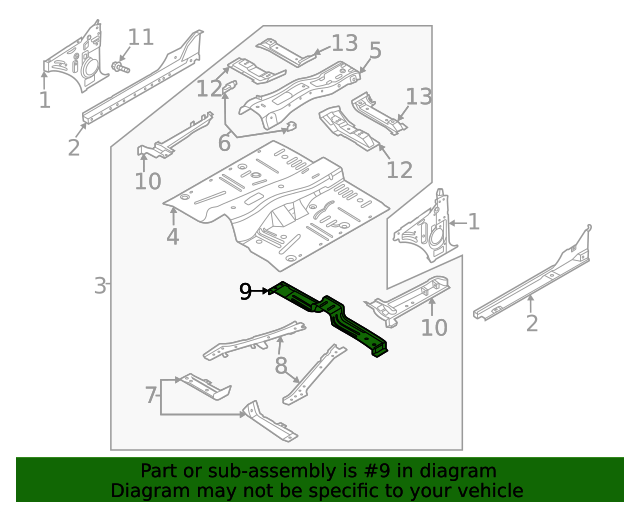 Genuine OEM Ford Part - Front Cross-Member MB3Z-4K338-E | Genuine OEM ...