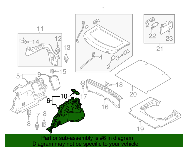 2014-2018 Mazda 3 Trunk Side Trim BHN9-68-870A-02 | RealMazdaParts.com