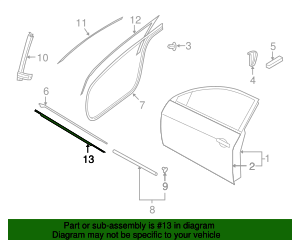 80820-JB100 - Door Belt Molding 2008-2013 Nissan Altima ...