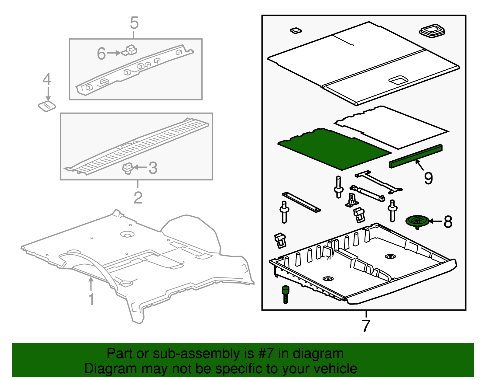 OEM GM Choccachino Rear Compartment Floor Stowage Trim Compartment For ...