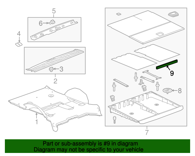2015-2020 GM Service Component Of Cargo Container Divider 23177778 GM ...
