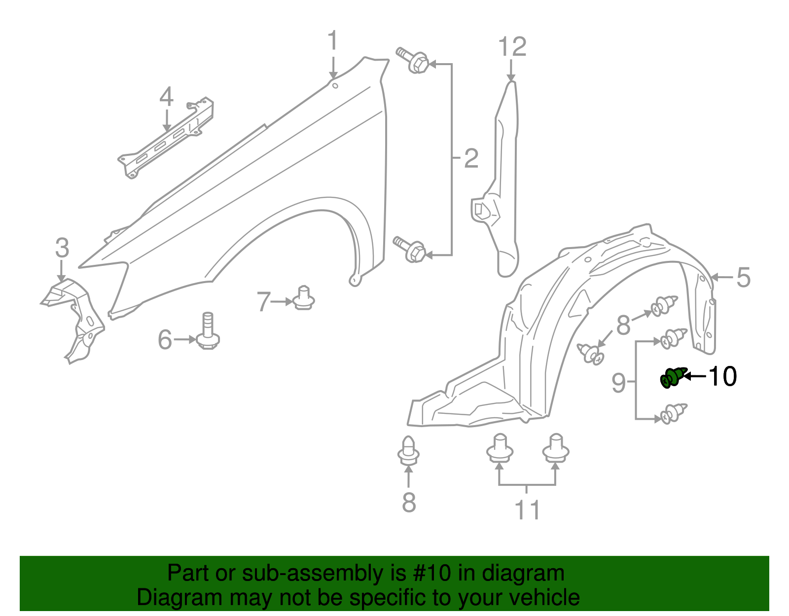 2006-2009 Subaru Air Inlet Retainer 909140052 | Subaru Parts Store