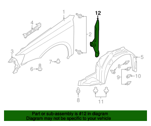 2005-2009 Subaru Fender Insulator - Passenger Side (RH) 90815AG041 ...