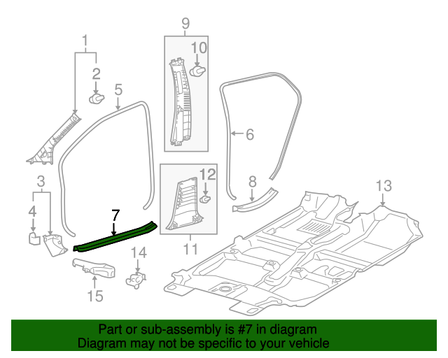 67913-0D190-C0 - Scuff Plate - 2014 Toyota Yaris | OEM Genuine Toyota Parts