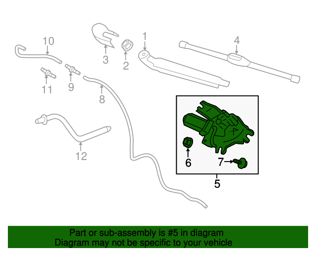 2013-2017 Hyundai Elantra GT Wiper Motor 98700-A5000 | QuirkParts