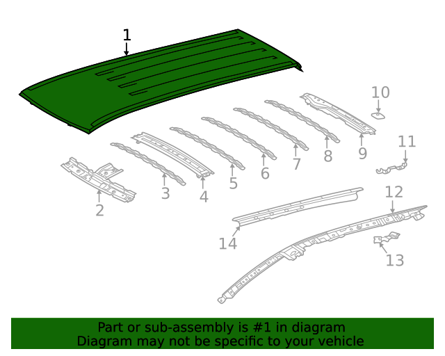 63111-0E340 - Roof Panel - 2020-2023 Toyota Highlander | OEM Genuine ...