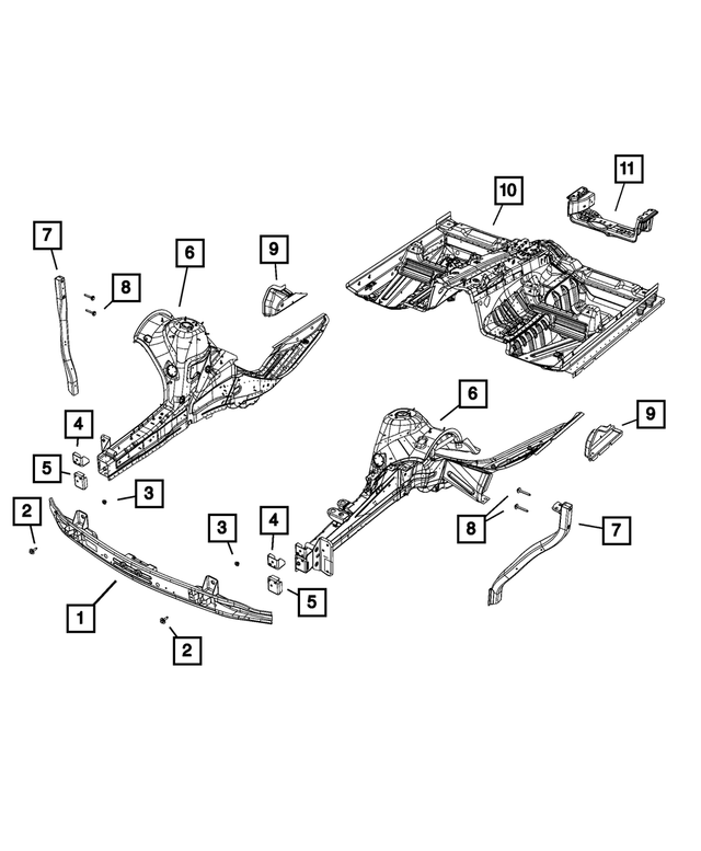 2011-2023 Mopar Rail Front Reinforcement 68048927AB | Mopar Estores