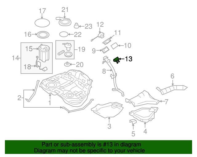 42084AE100 - Filler Pipe Valve Assembly - 2002-2014 Subaru | Subaru ...