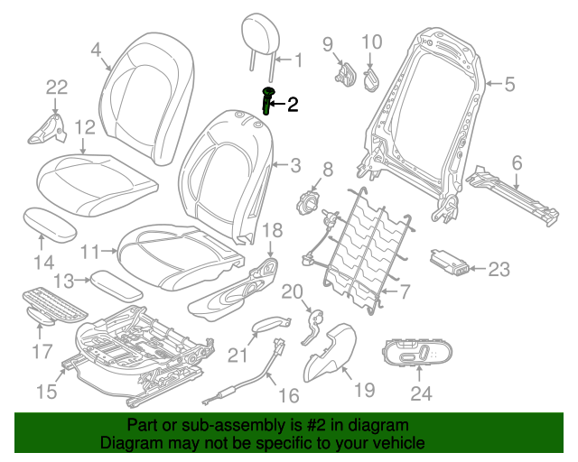 2014-2024 Mini Guide, headrest, lockable 52-10-7-340-275 | AutoNation Parts