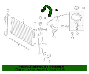 17127646151 - 2011-2018 BMW Lower Hose (17-12-7-646-151) | BMW of South ...