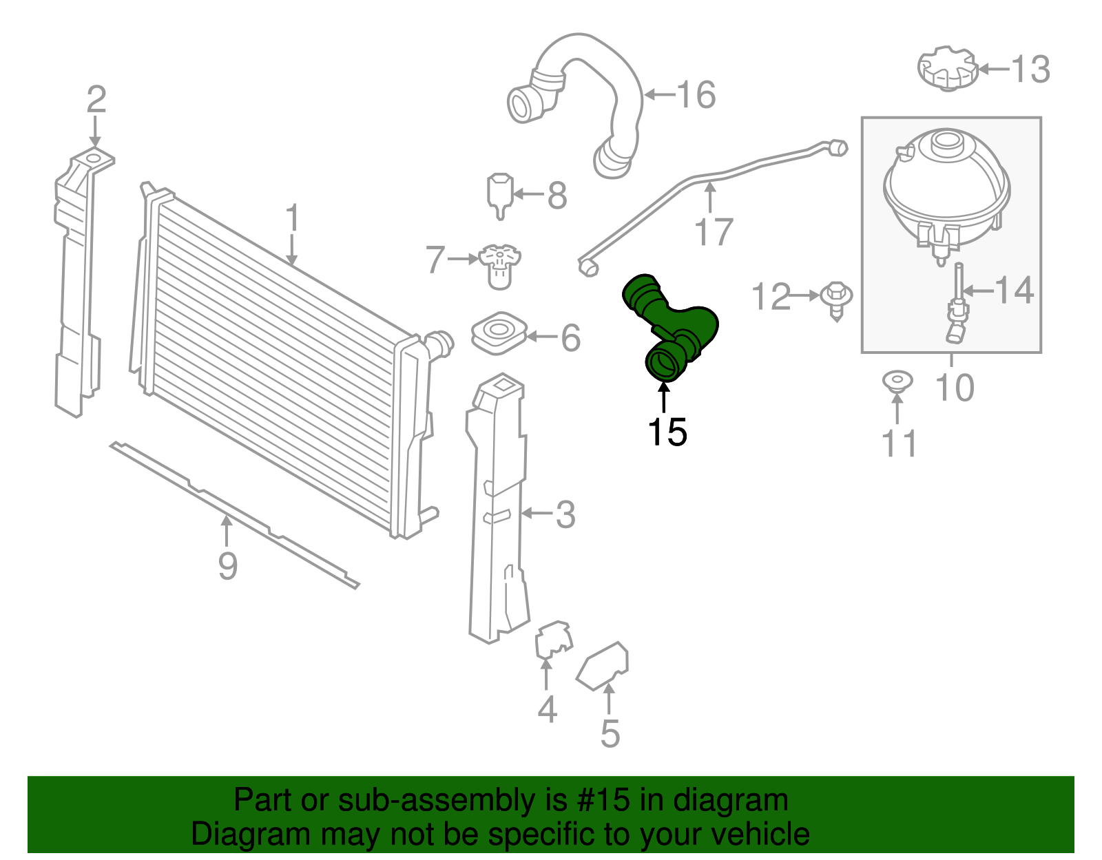 17127646150 - 2011-2018 BMW Upper Hose (17-12-7-646-150) | BMW of South ...
