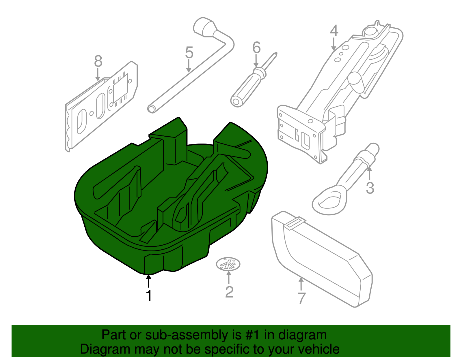 71-10-6-857-371 - Tray for vehicle jack 2013-2019 Mini | AutoNation Parts