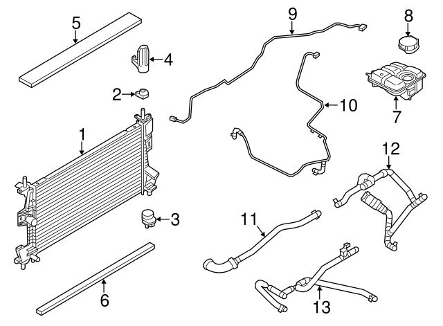 Genuine OEM Ford Part - Drive Motor Inverter Radiator Hose CP9Z-8B081-B ...