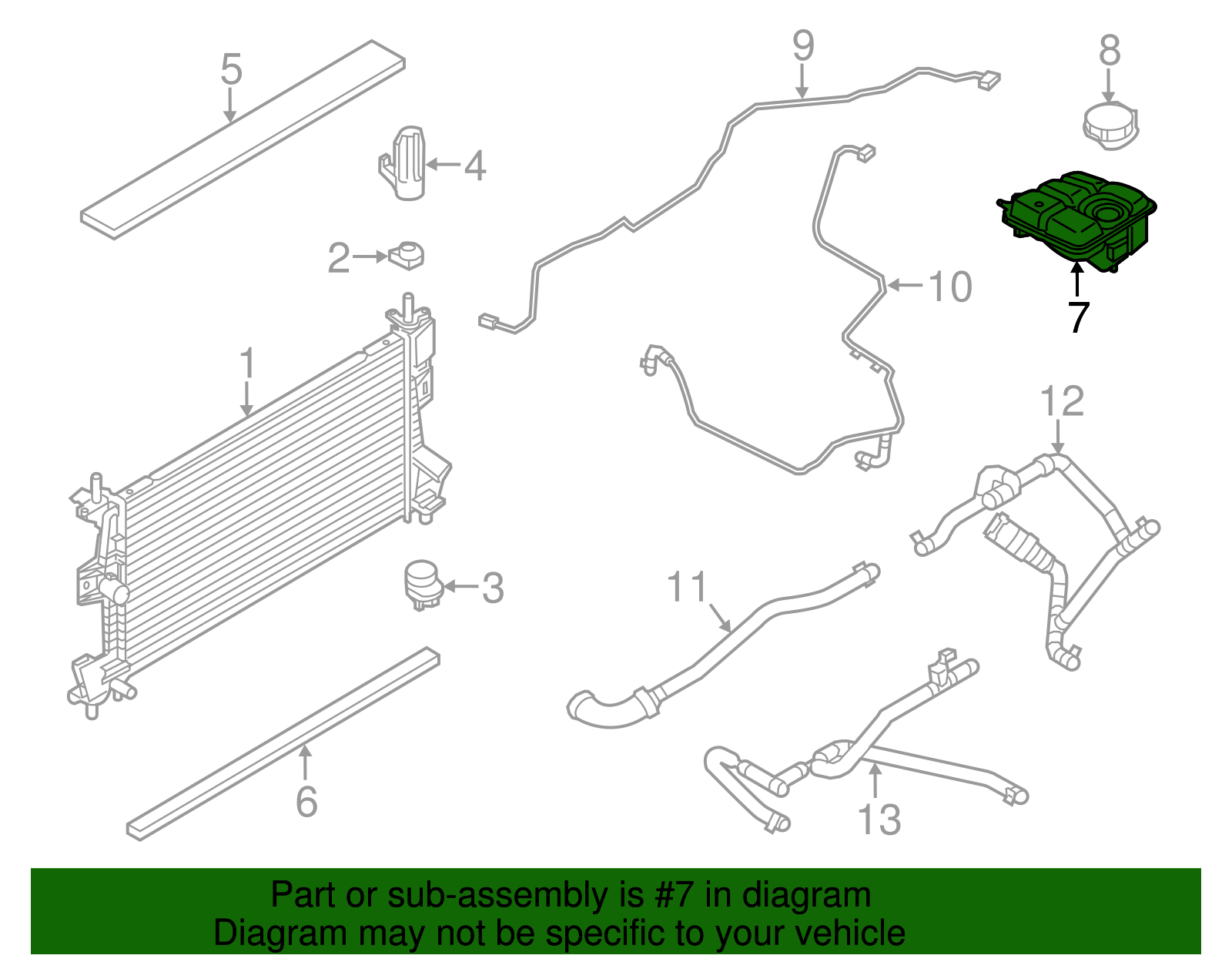 2012-2018 Ford Drive Motor Inverter Coolant Reservoir CV6Z-8A080-A ...