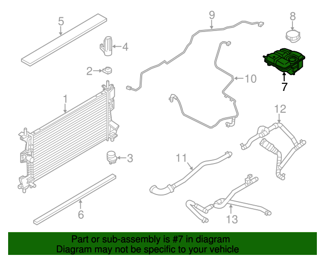 CV6Z-8A080-A - Drive Motor Inverter Coolant Reservoir 2012-2018 Ford ...