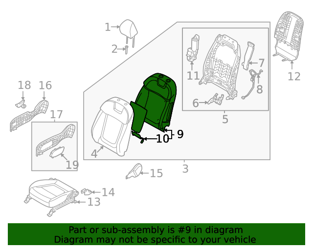 Hyundai - 89450-N9020 - Seat Back Pad - 2022-2024 Hyundai Tucson | OEM ...