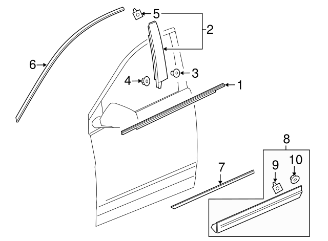 2020-2024 Cadillac XT5 Front Driver Side Door Window Upper Reveal ...