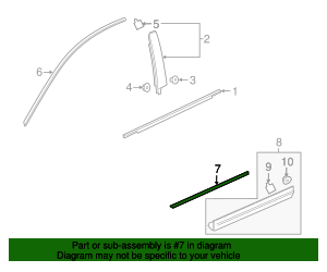 2017-2025 Cadillac XT5 Galvano Silver Front Passenger Side Door Molding ...
