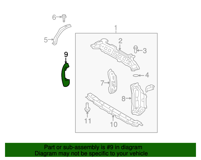 2007-2012 Toyota Yaris Air Seal 53285-52240 | Toyota Parts Center