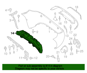 172-885-38-37 - Bumper Impact Absorber 2017-2020 Mercedes-Benz ...
